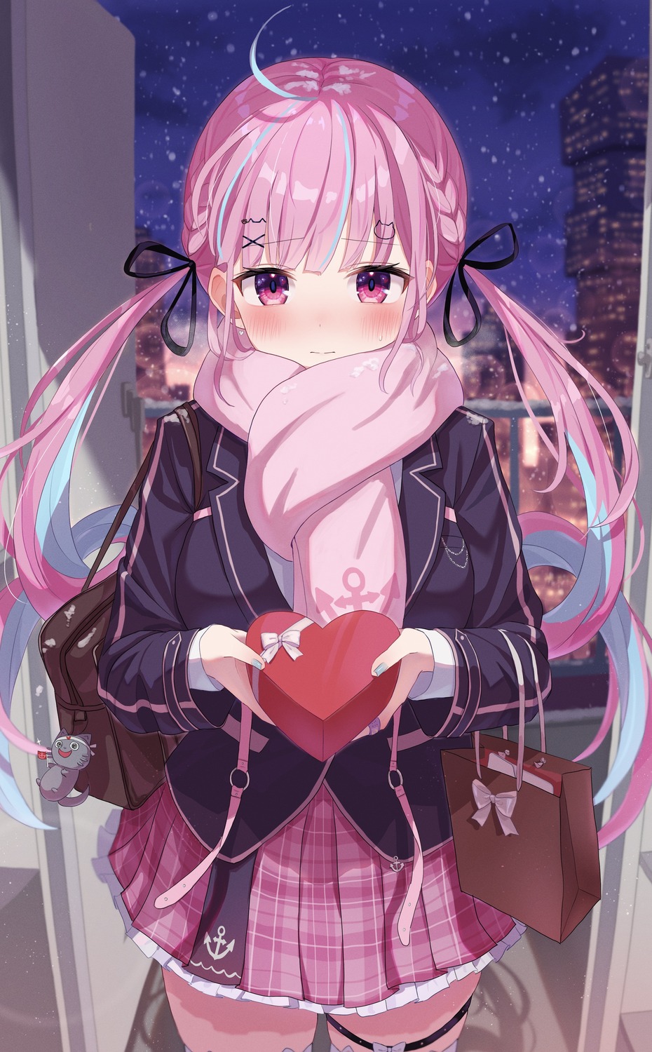 mei am0 hololive minato aqua garter seifuku valentine | #1064233 | yande.re